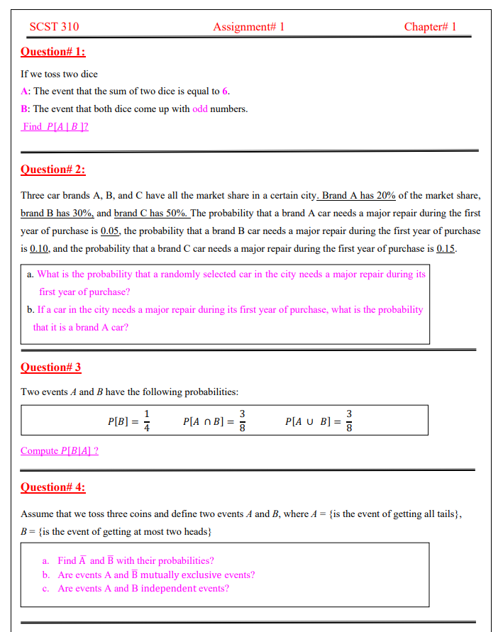 Solved SCST 310 Assignment# 1 Chapter# 1 Question# 1: If we | Chegg.com