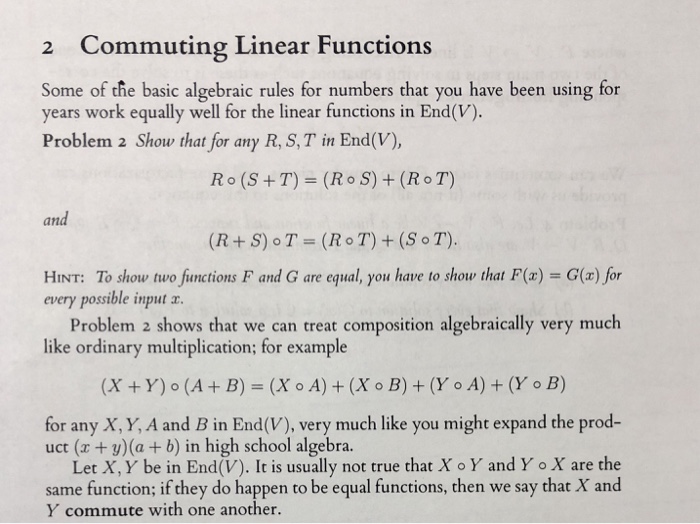 Solved Commuting Linear Functions 2 Some Of The Basic 0791