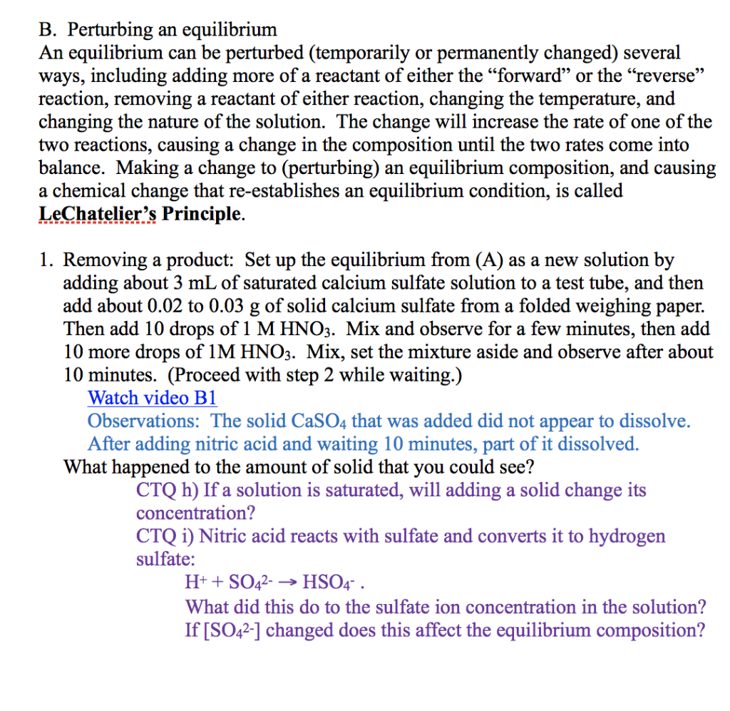 Solved B. Perturbing an equilibrium An equilibrium can be | Chegg.com