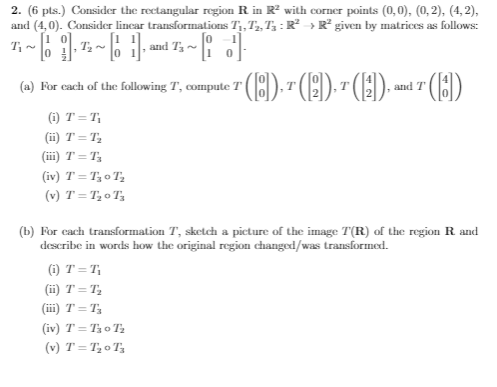 Solved 2. (6 pts. Consider the rectangular region R in R2 | Chegg.com