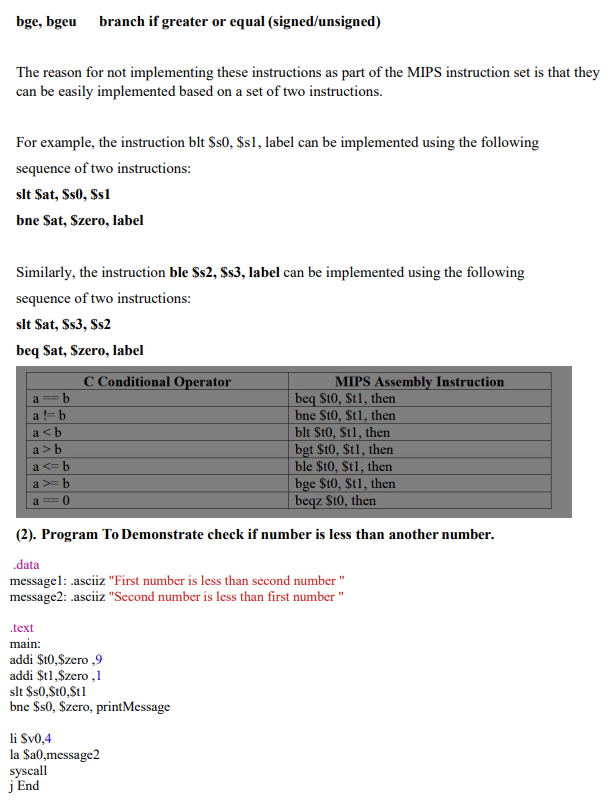 Solved Computer Architecture Lab 7- MIPS Flow Control | Chegg.com