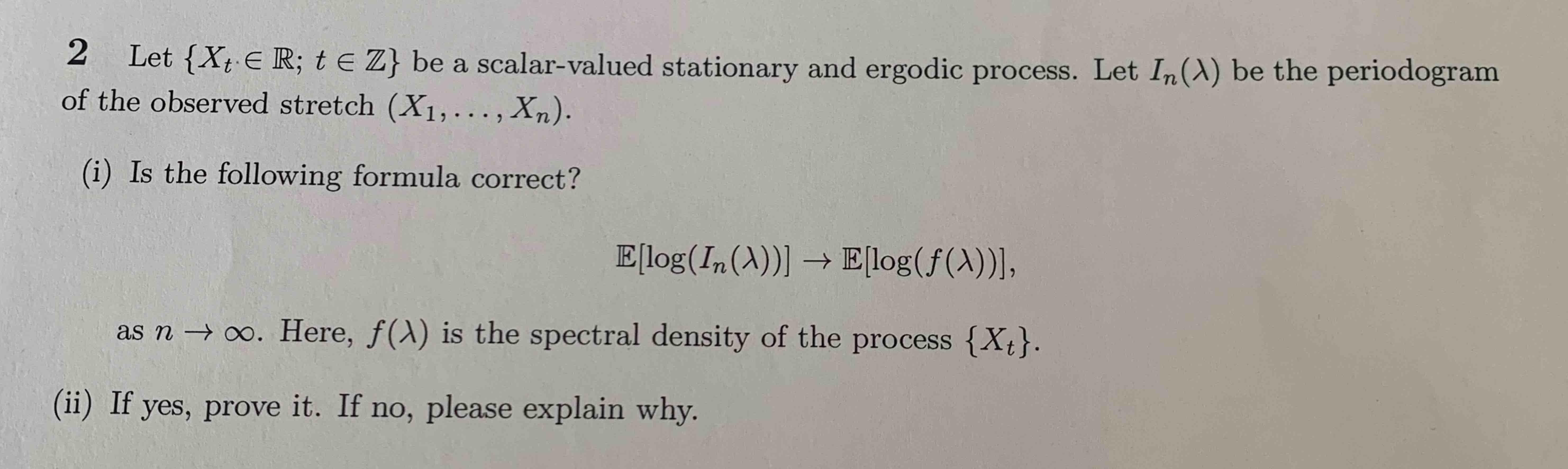 Solved 2 ﻿Let {xtinR;tinZ} ﻿be a scalar-valued stationary | Chegg.com