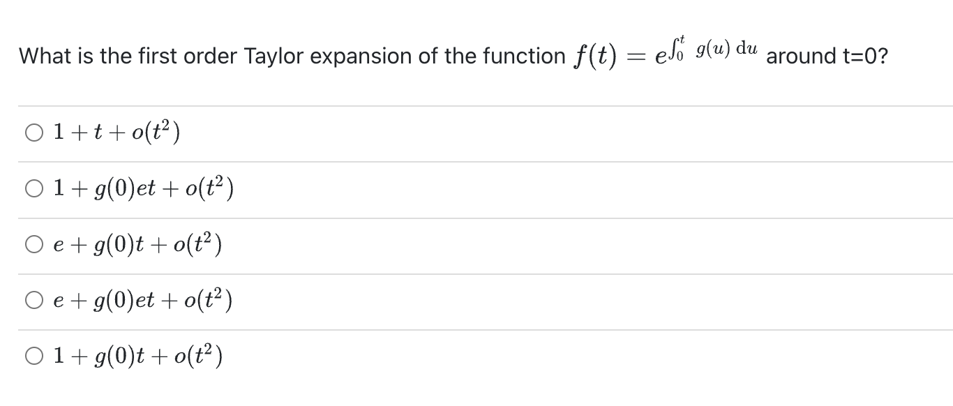 Solved What is the first order Taylor expansion of the | Chegg.com