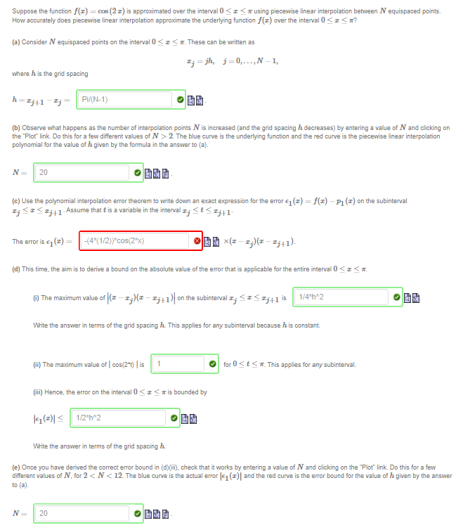 Solved Suppose the function f(x) = cos (21) is approximated | Chegg.com
