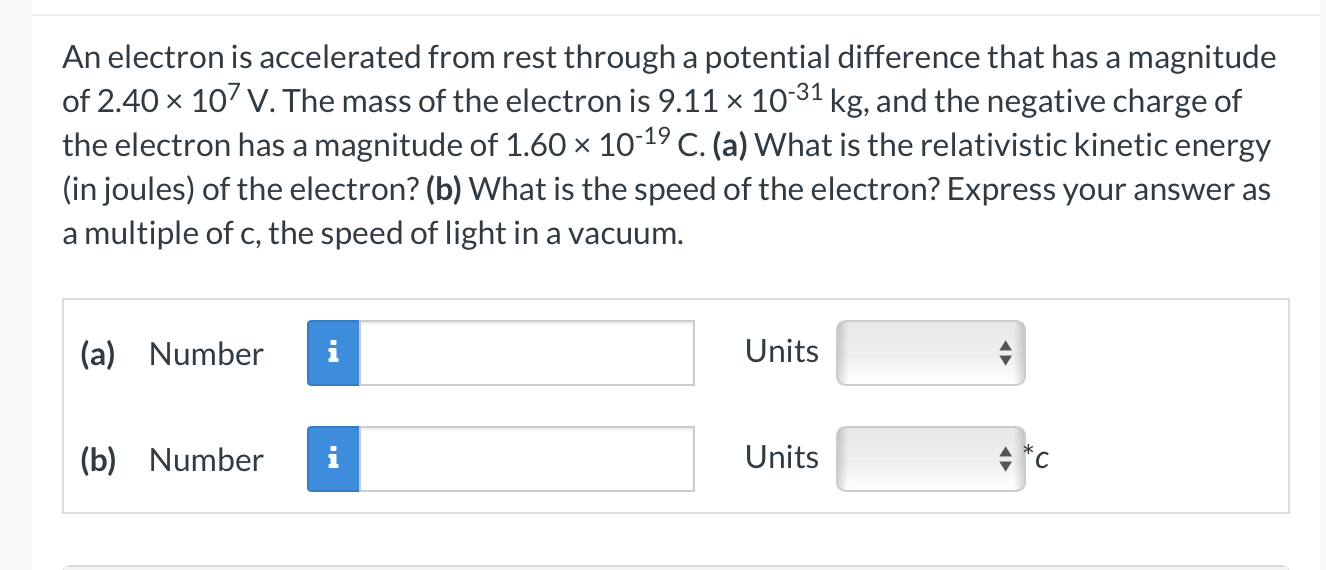 Solved An electron is accelerated from rest through a | Chegg.com