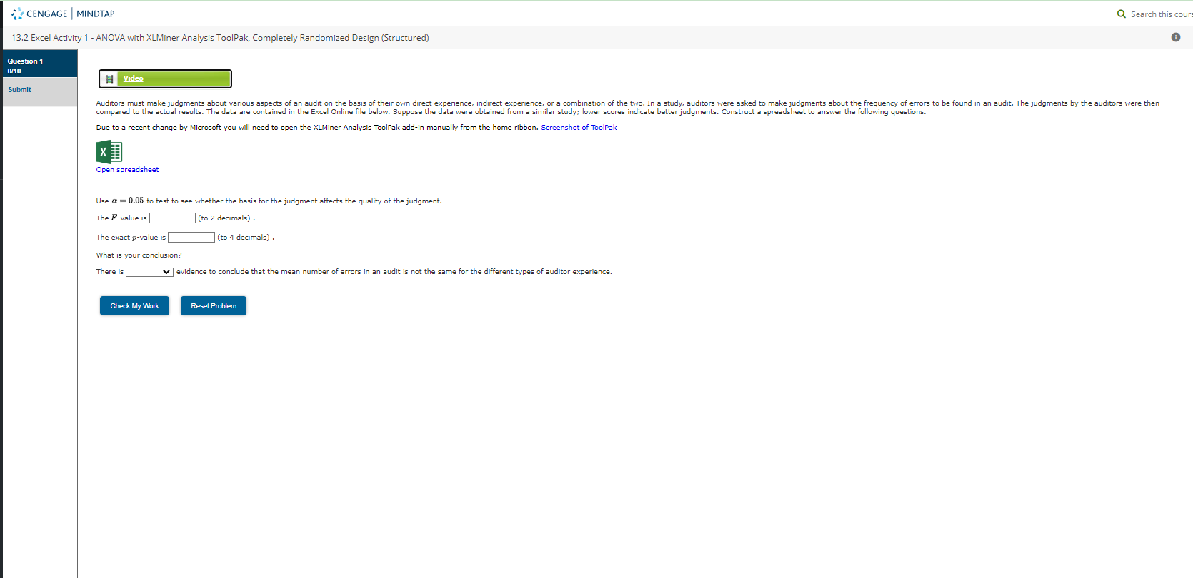Solved Use the XLMiner Analysis ToolPak to conduct your | Chegg.com