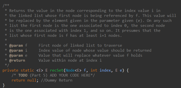 Solved ** Returns the value in the node corresponding to the | Chegg.com