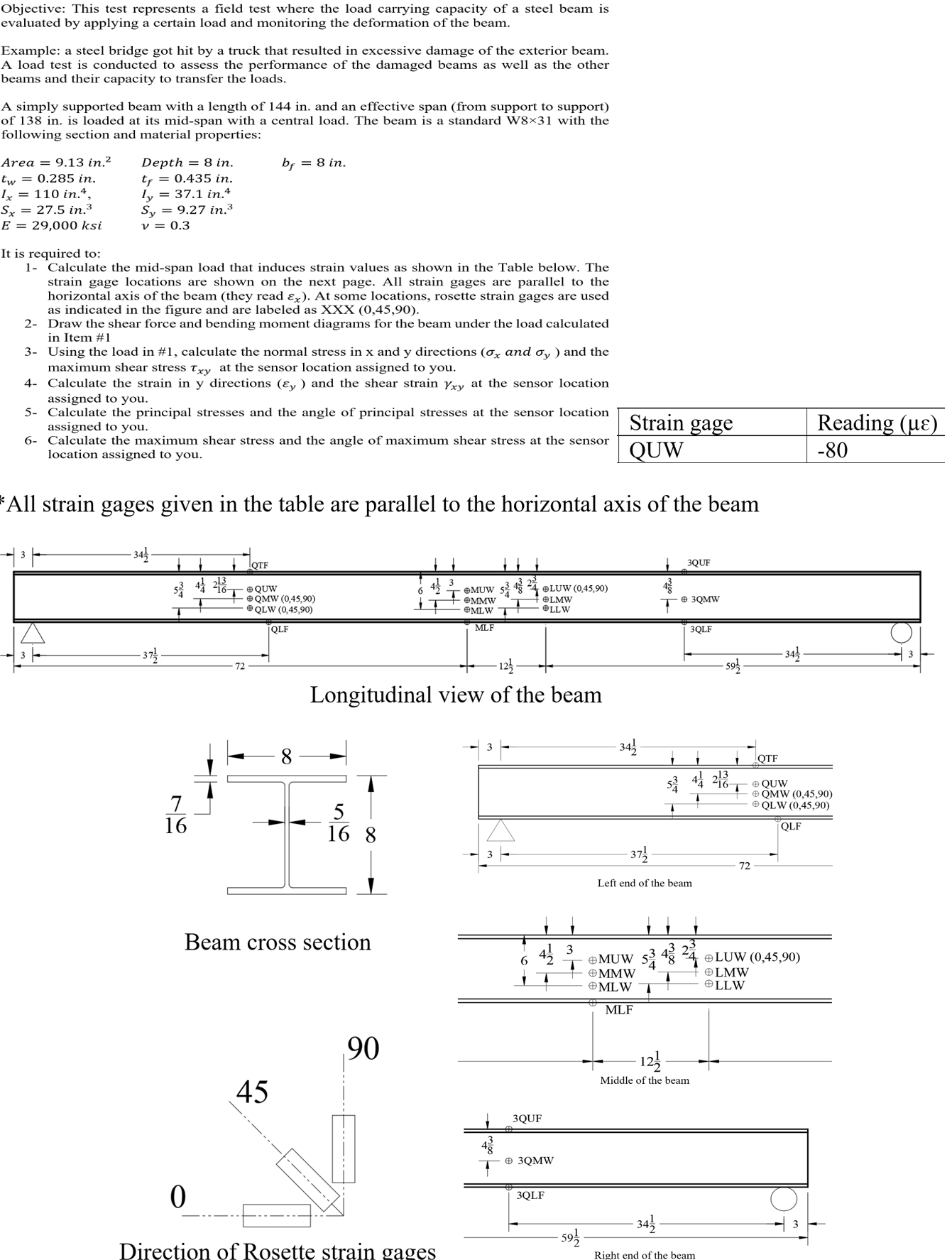 Solved *All strain gages given in the table are parallel to | Chegg.com