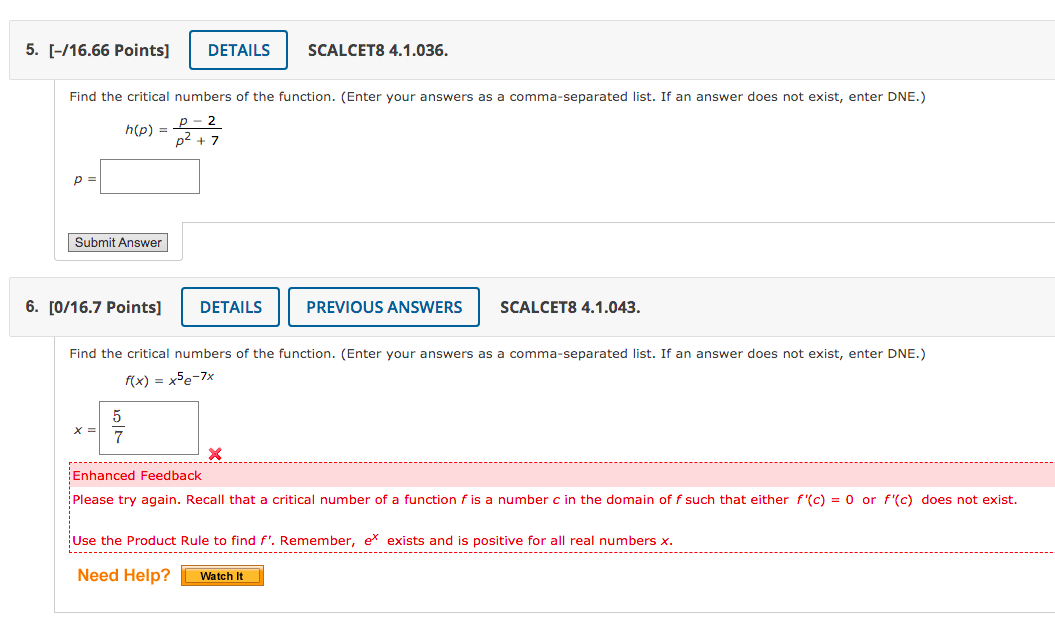Solved 5. [-/16.66 Points] DETAILS SCALCET8 4.1.036. Find | Chegg.com