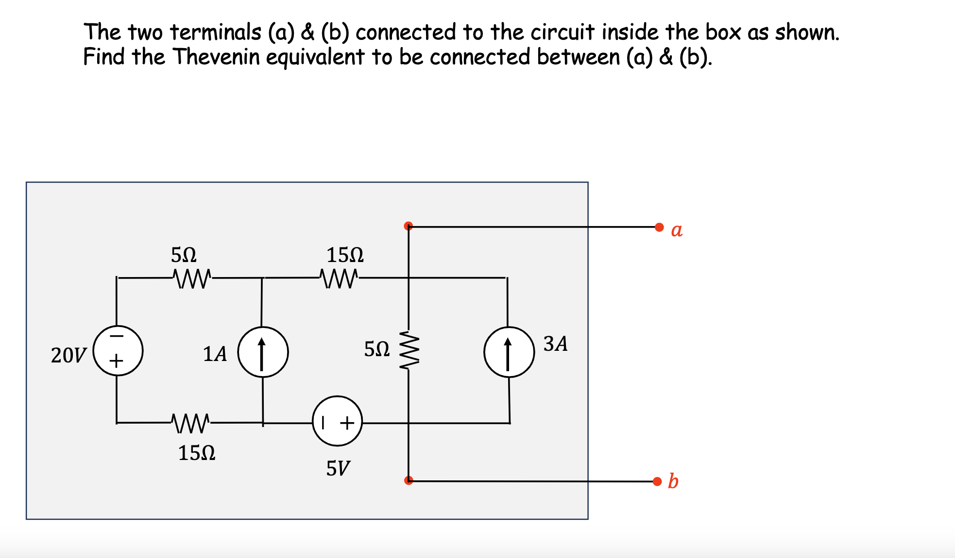 Solved The two terminals (a) \& (b) connected to the circuit | Chegg.com