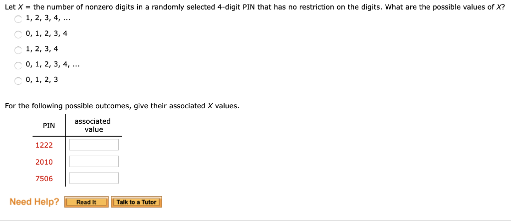 Solved Let X = the number of nonzero digits in a randomly | Chegg.com