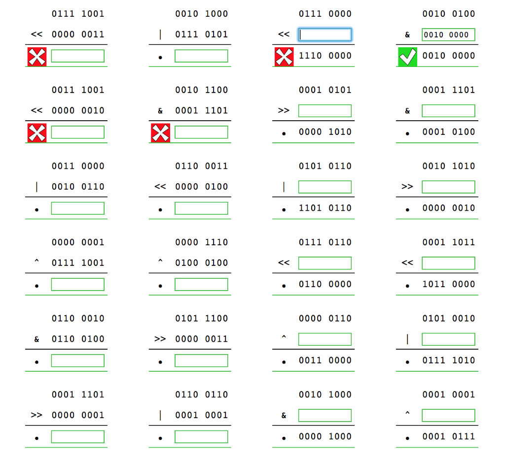 Solved 0111 1001 0010 1000 0111 0000 0010 0100