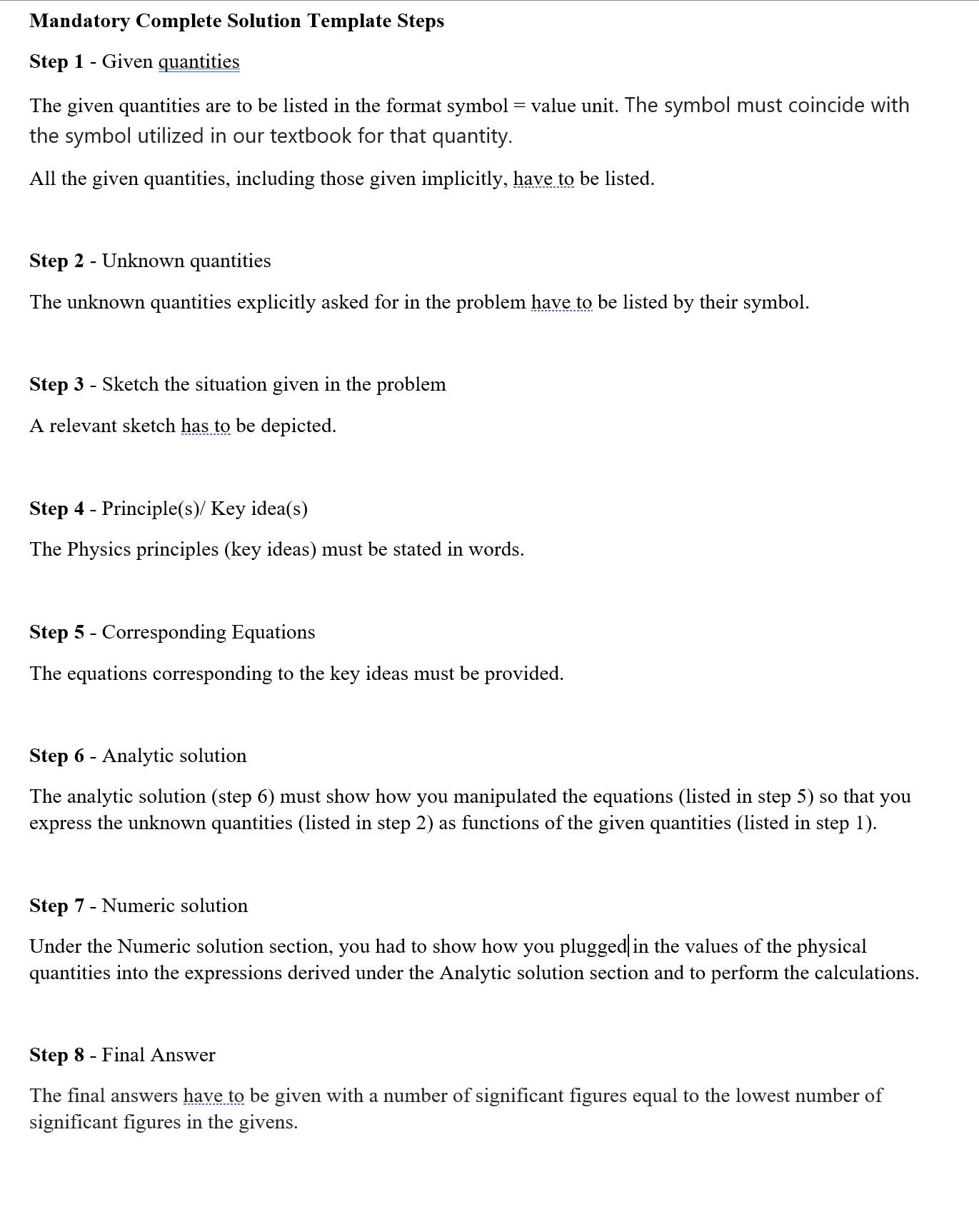 Solved Mandatory Complete Solution Template Steps Step 1 - | Chegg.com