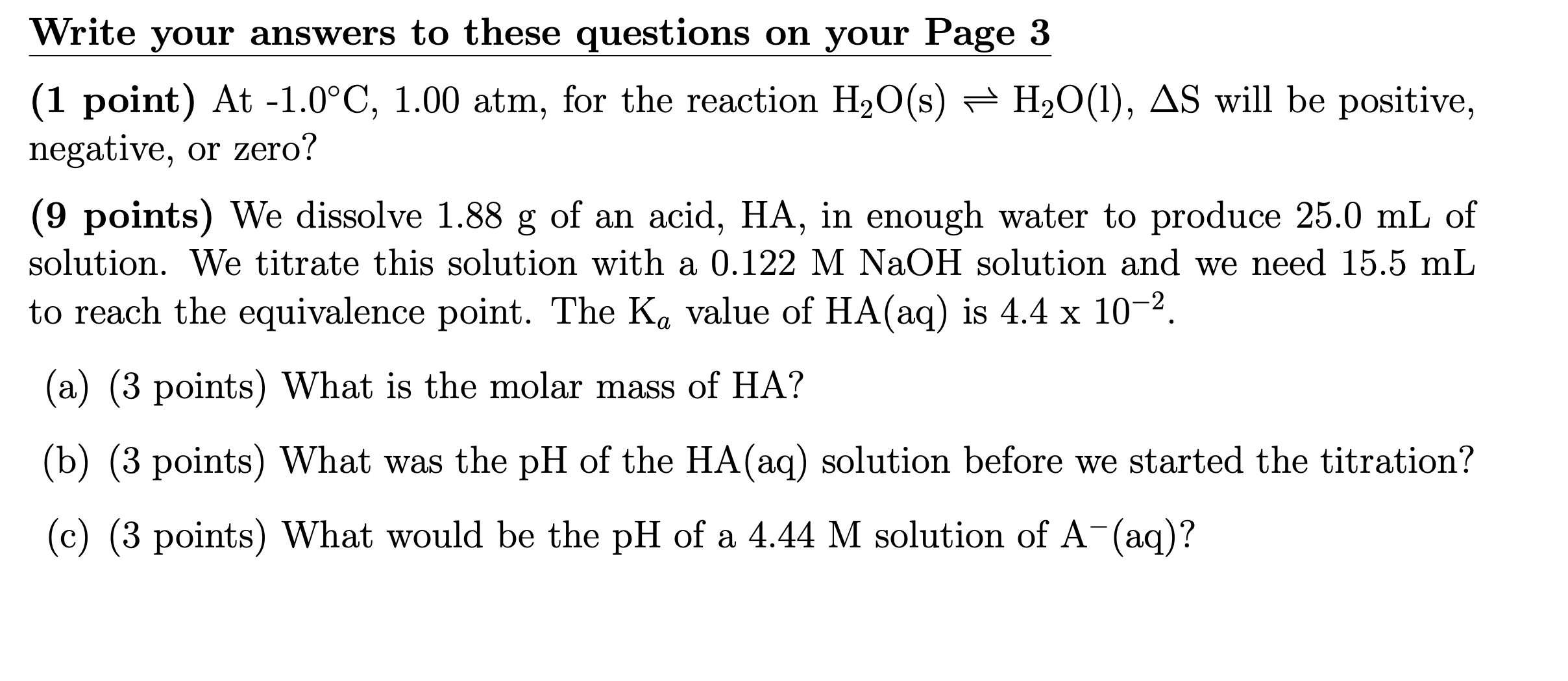 Solved Write your answers to these questions on your Page 3 | Chegg.com