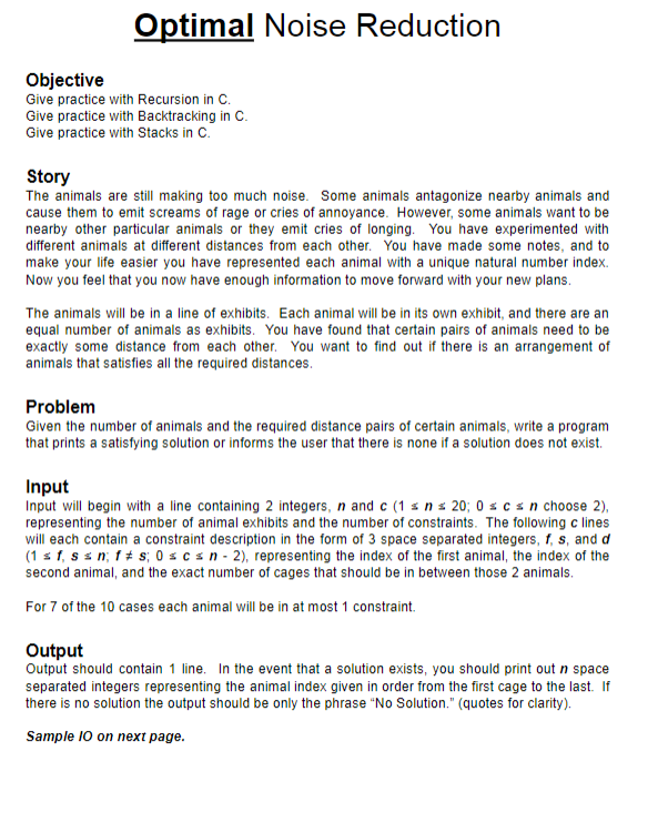 Solved Optimal Noise Reduction Objective Give practice with | Chegg.com