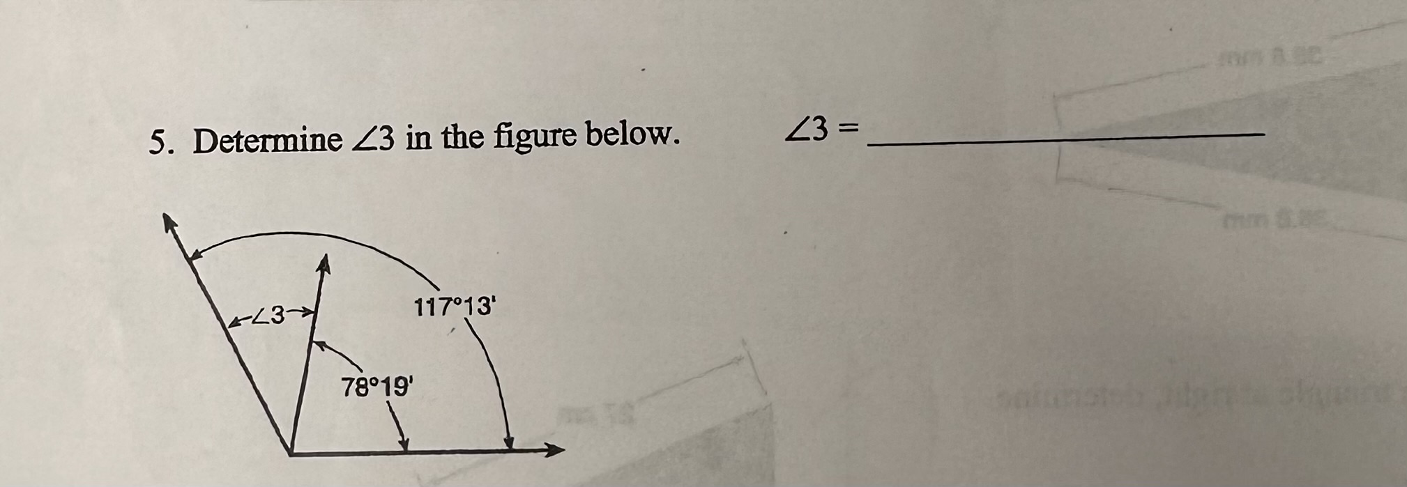 Solved 5. Determine ∠3 in the figure below. | Chegg.com