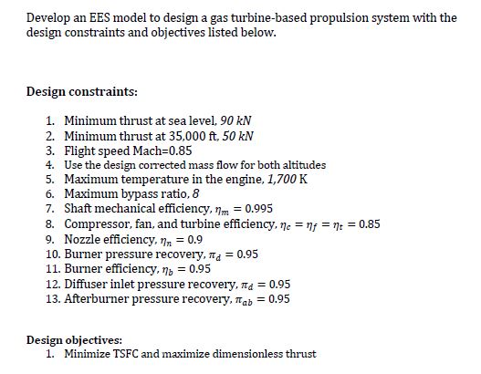 Develop an EES model to design a gas turbine-based | Chegg.com