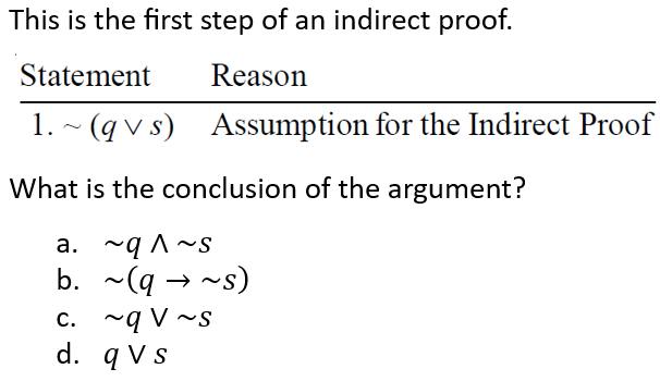 Solved This is the first step of an indirect proof. What is | Chegg.com