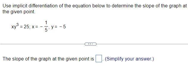 Solved Use implicit differentiation of the equation below to | Chegg.com