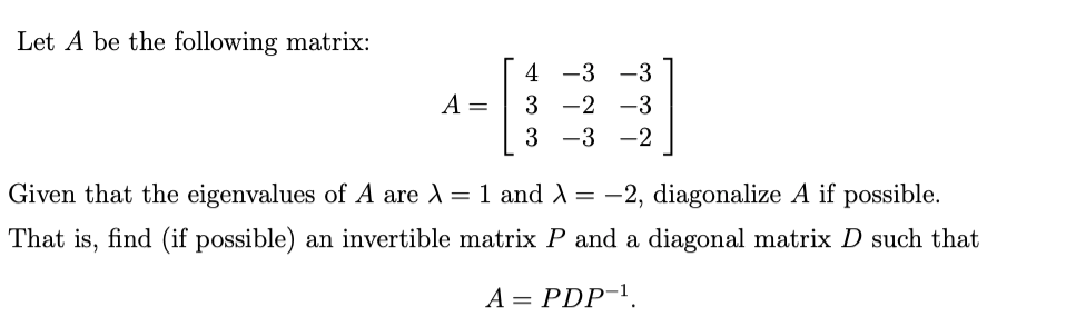 Solved LetAbe the following | Chegg.com