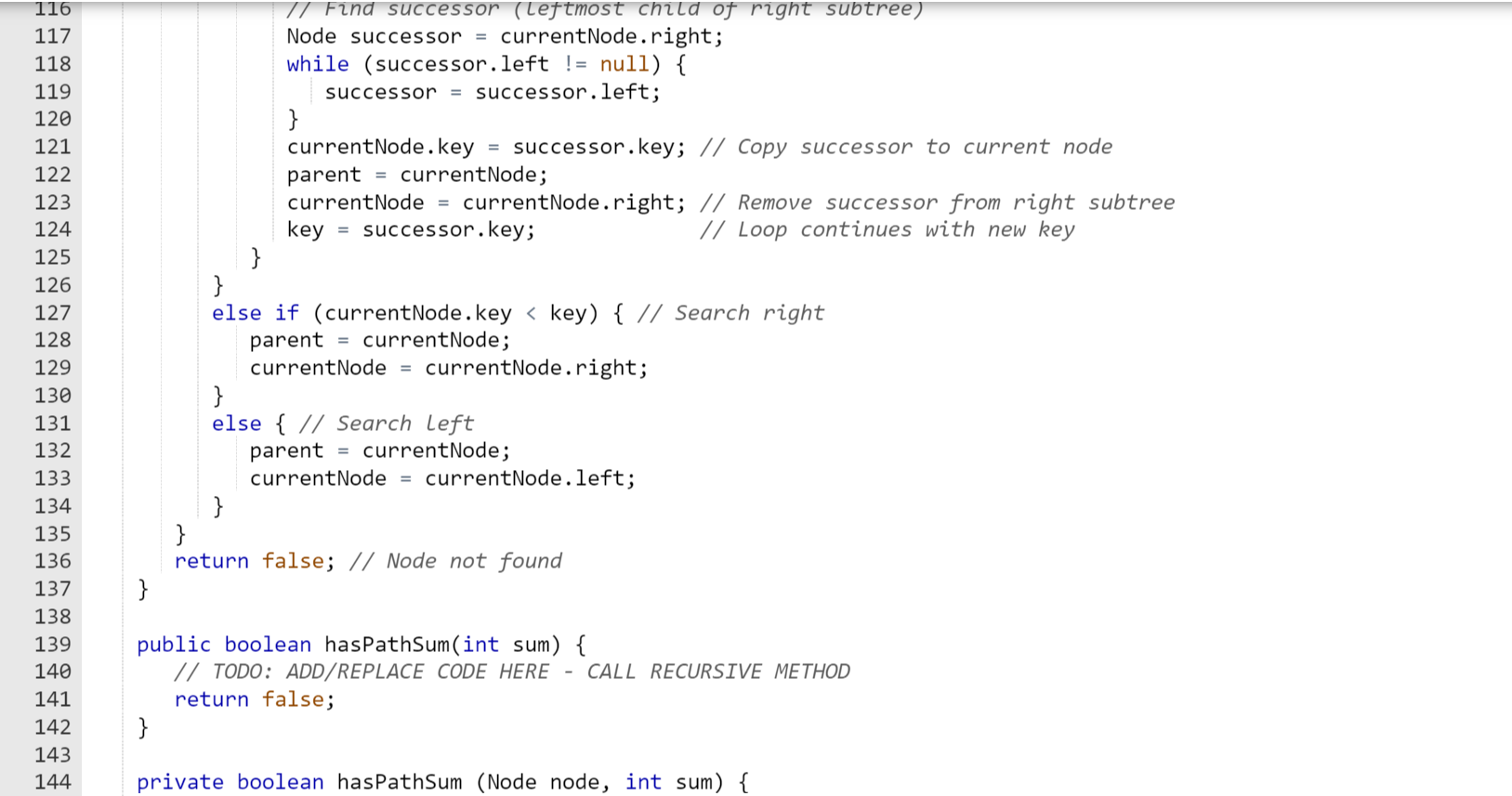 Complete the code for a method to the Binary Search | Chegg.com
