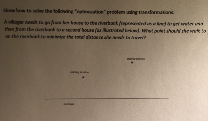 Solved Show how to solve the following "optimization" | Chegg.com