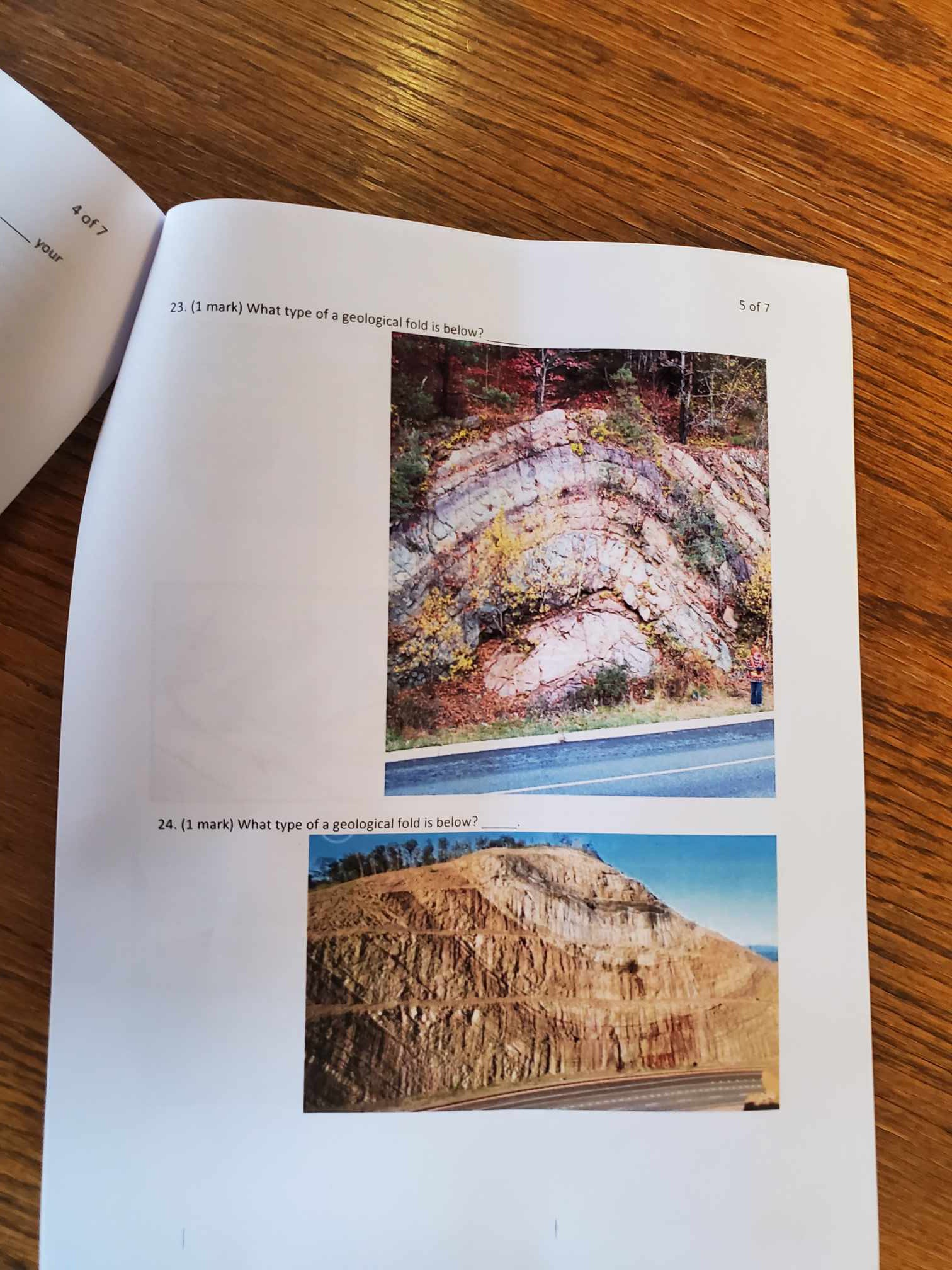 Solved 23. (1 mark) What type of a geological fold is below? | Chegg.com