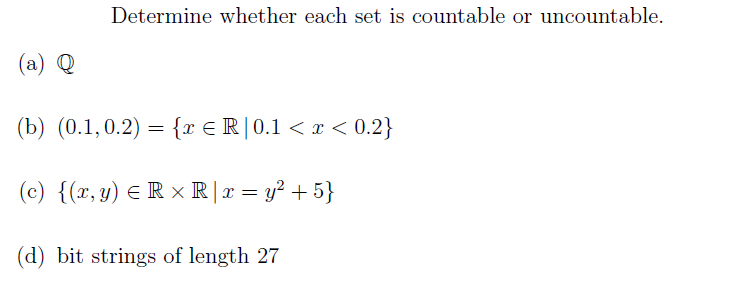 Solved Determine whether each set is countable or | Chegg.com