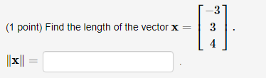 (1 point) For what values of b are the vectors | Chegg.com