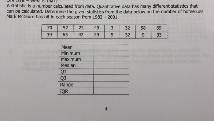 Solved STATISIIC VWHAT IS THAT A statistic is a number | Chegg.com