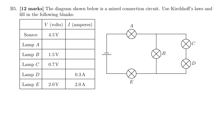 Solved B5. [12 marks] The diagram shown below is a mixed | Chegg.com