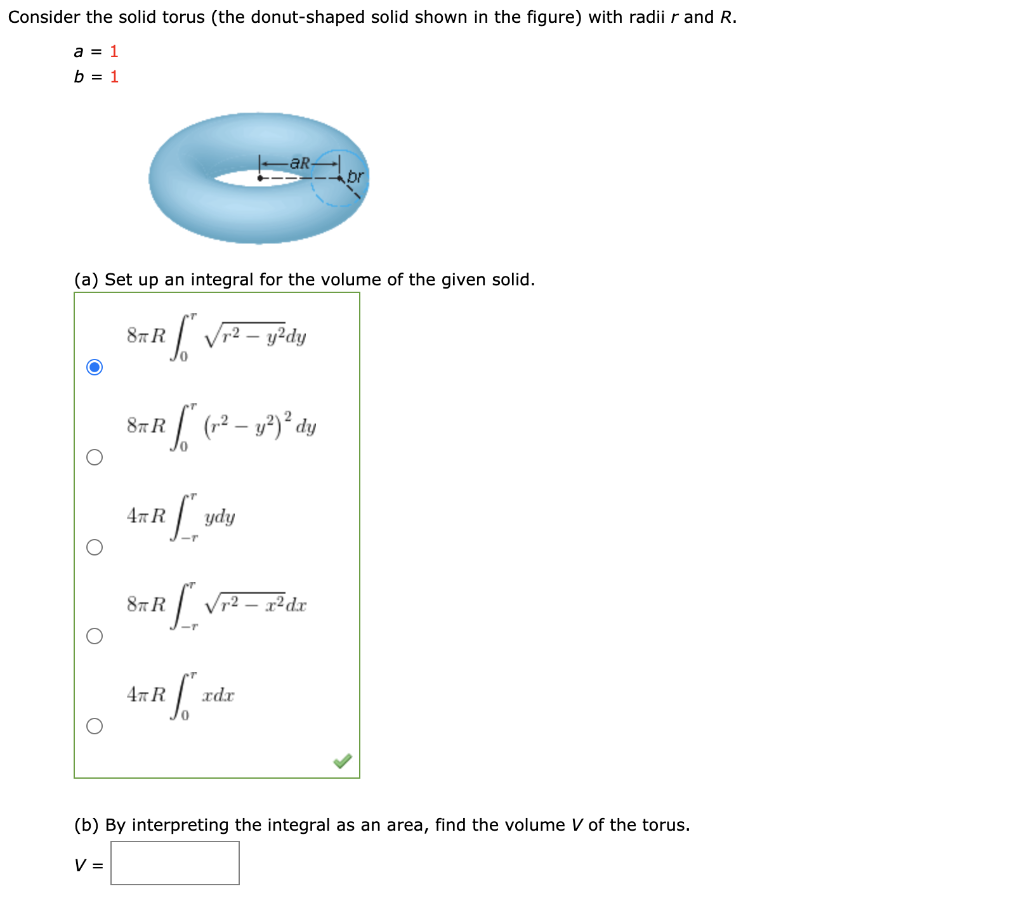 Solved Consider the solid torus (the donut-shaped solid | Chegg.com
