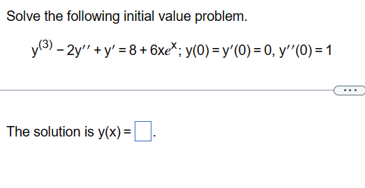 Solved Solve the following initial value problem. | Chegg.com