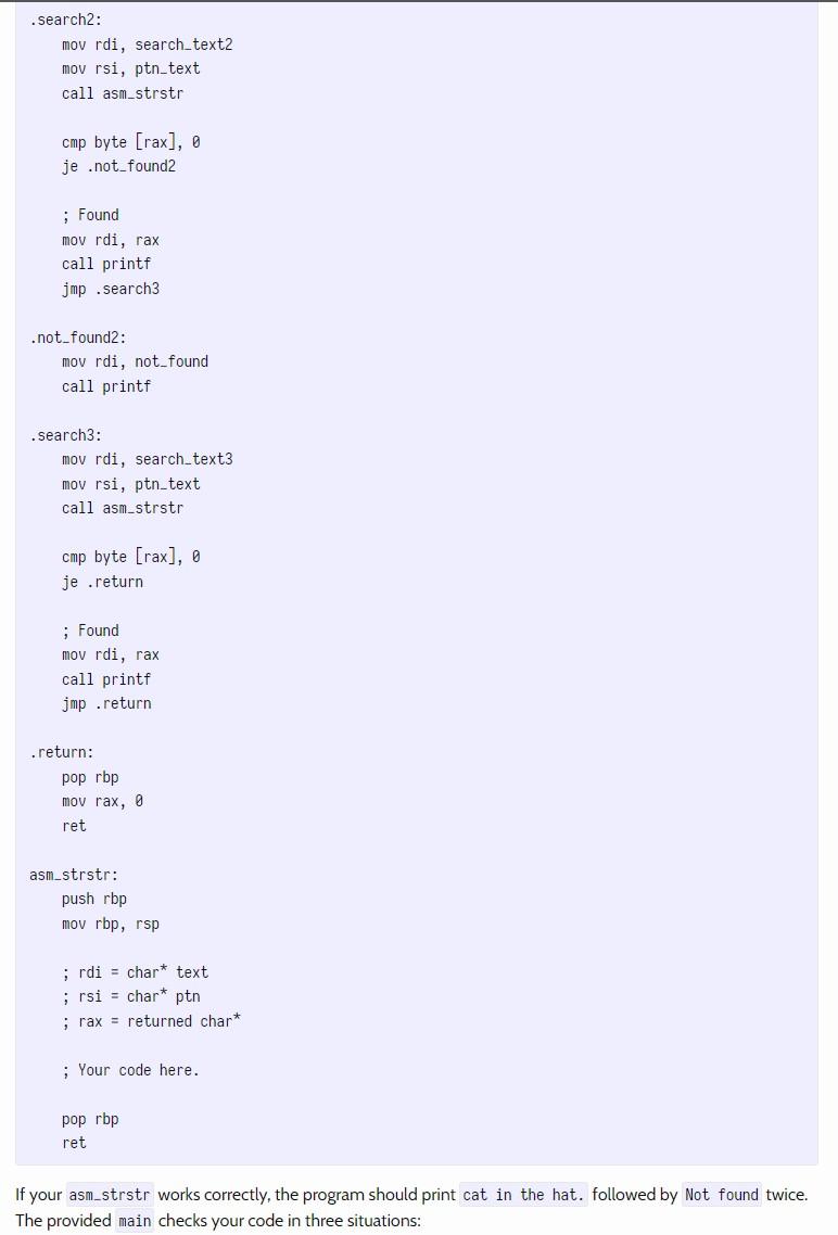 Group Project 5: 'strstr' with string instructions | Chegg.com