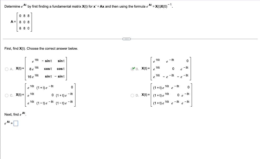Solved At Determine e by first finding a fundamental matrix | Chegg.com