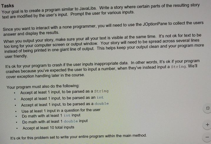 Solved Tasks Your goal is to create a program similar to | Chegg.com