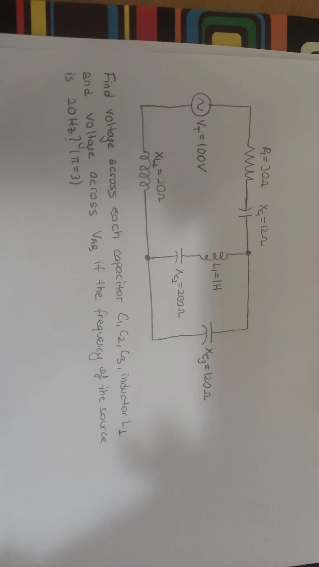 Solved Find voltage across each capacitor C1,C2,C3, | Chegg.com
