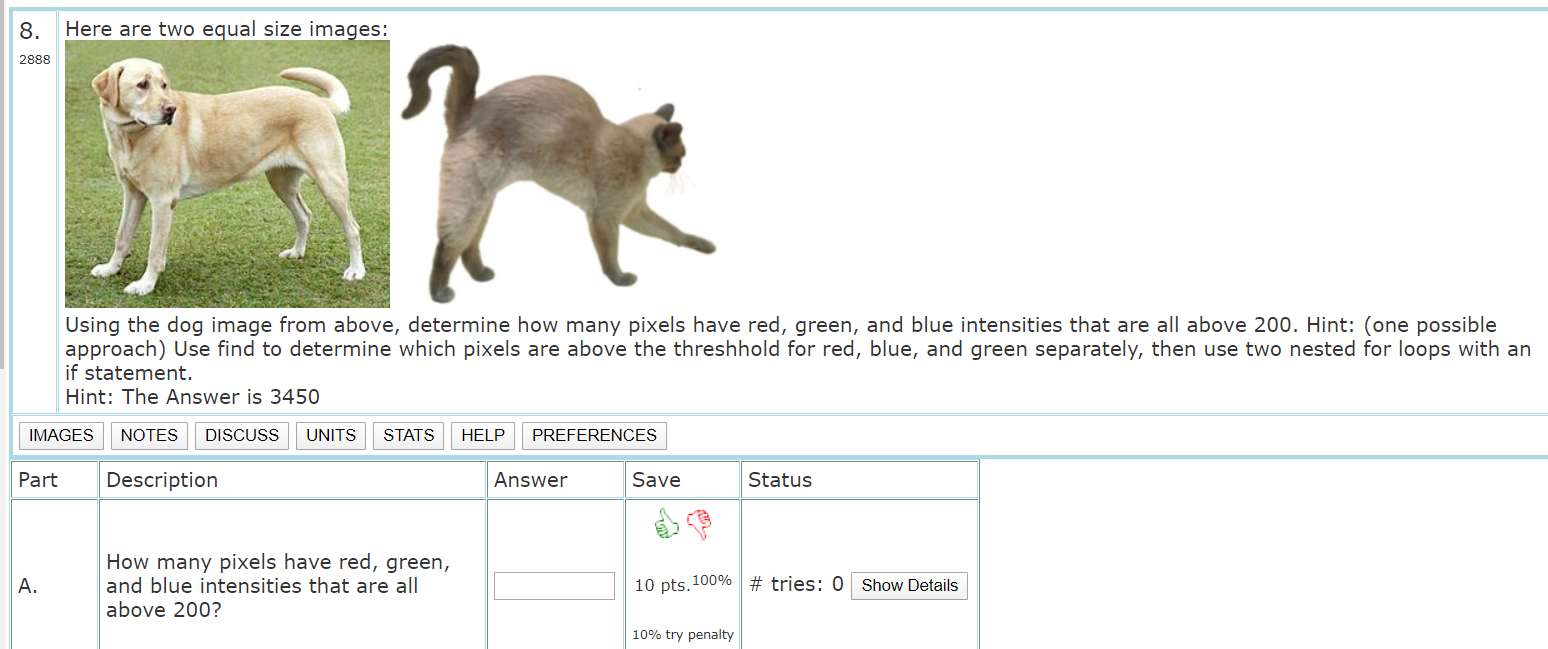 8. Here are two equal size images: 2888 Using the dog | Chegg.com