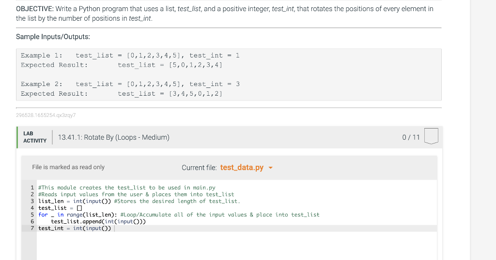 Solved OBJECTIVE: Write a Python program that uses a list, | Chegg.com