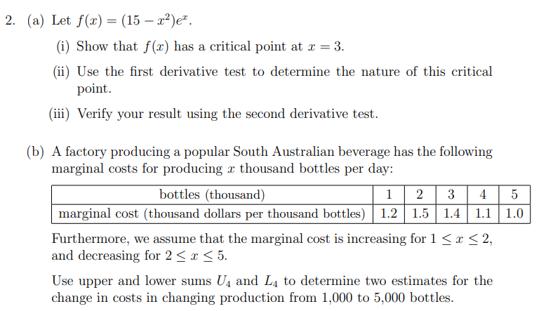Solved 2. (a) Let f(0) = (15 – 22)e”. (i) Show that f(2) has | Chegg.com