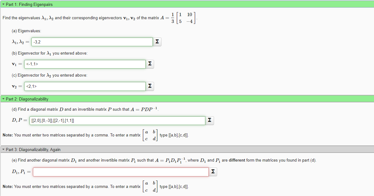 Solved Part 1: Finding Eigenpairs Find the eigenvalues A₁, | Chegg.com
