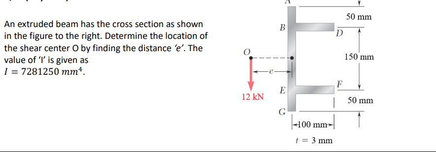 Solved An extruded beam has the cross section as shown in | Chegg.com