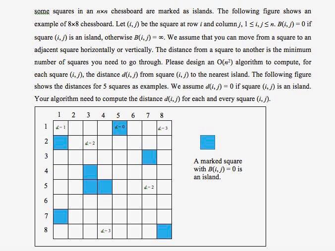 some squares in an nxn chessboard are marked as | Chegg.com