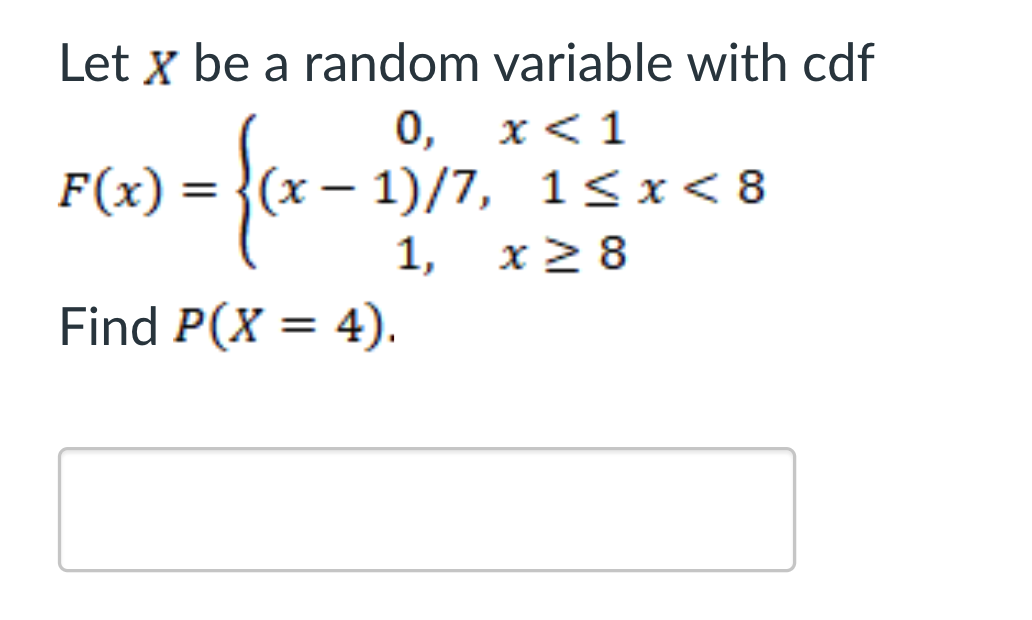 Solved Let X be a random variable with cdf | Chegg.com