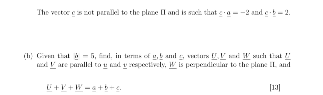 Solved The vector c? ﻿is not parallel to the plane Π ﻿and is | Chegg.com