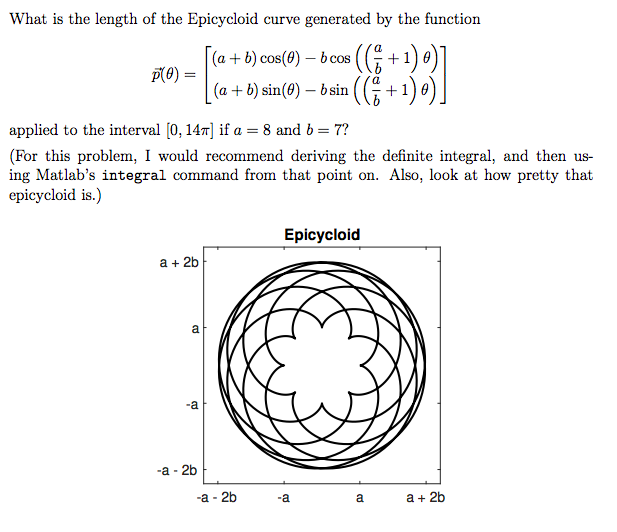 Solved What is the length of the Epicycloid curve generated | Chegg.com