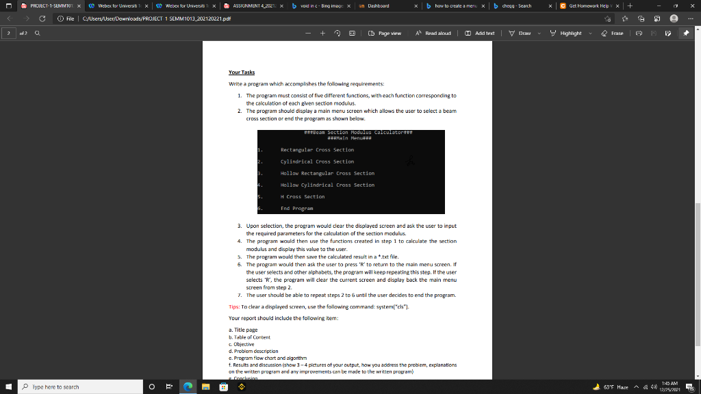 Solved x b how to create a menu x chega - Search b x Get | Chegg.com
