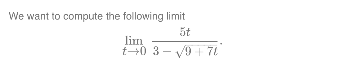 Solved We want to compute the following limit | Chegg.com