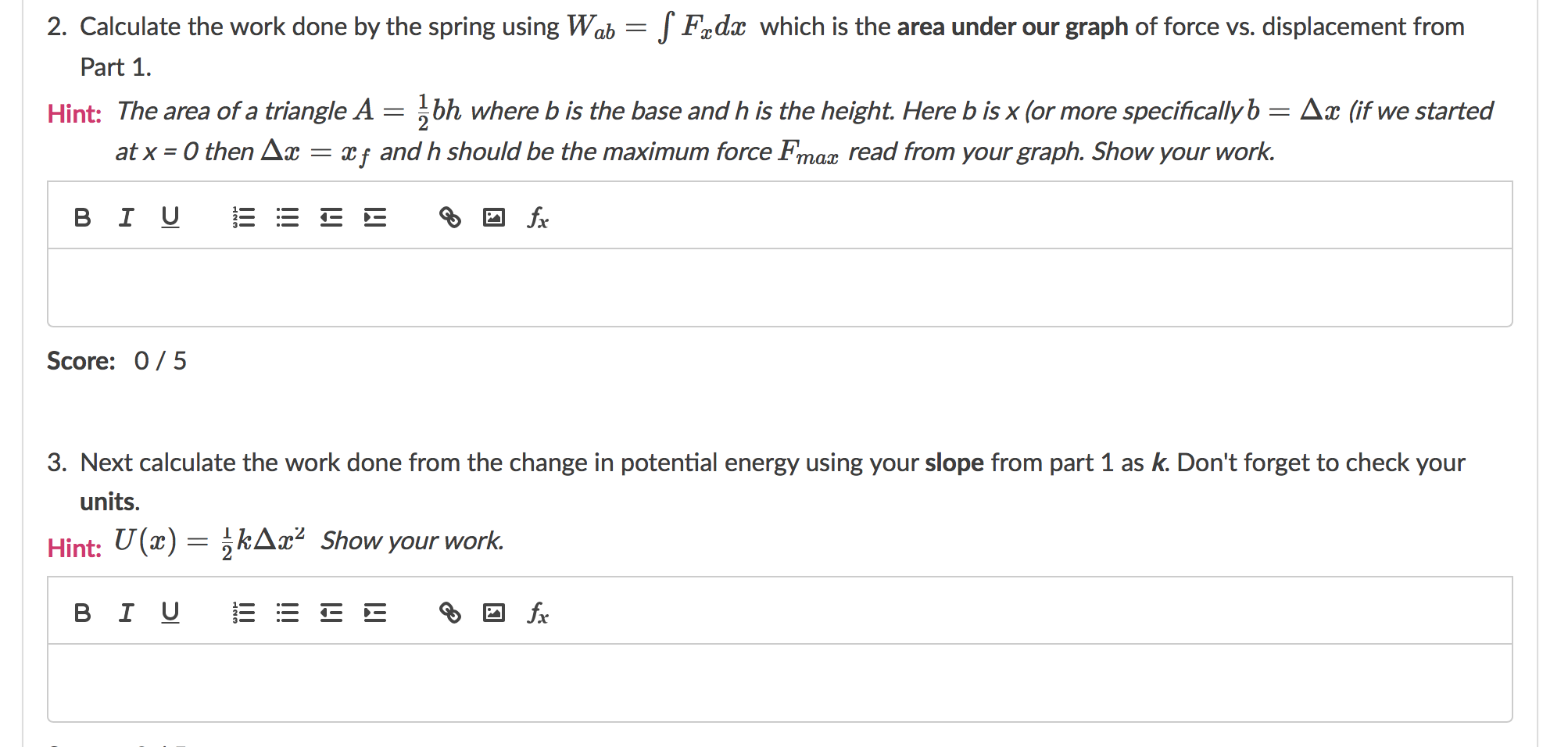 Solved 2.Calculate the work done by the spring | Chegg.com