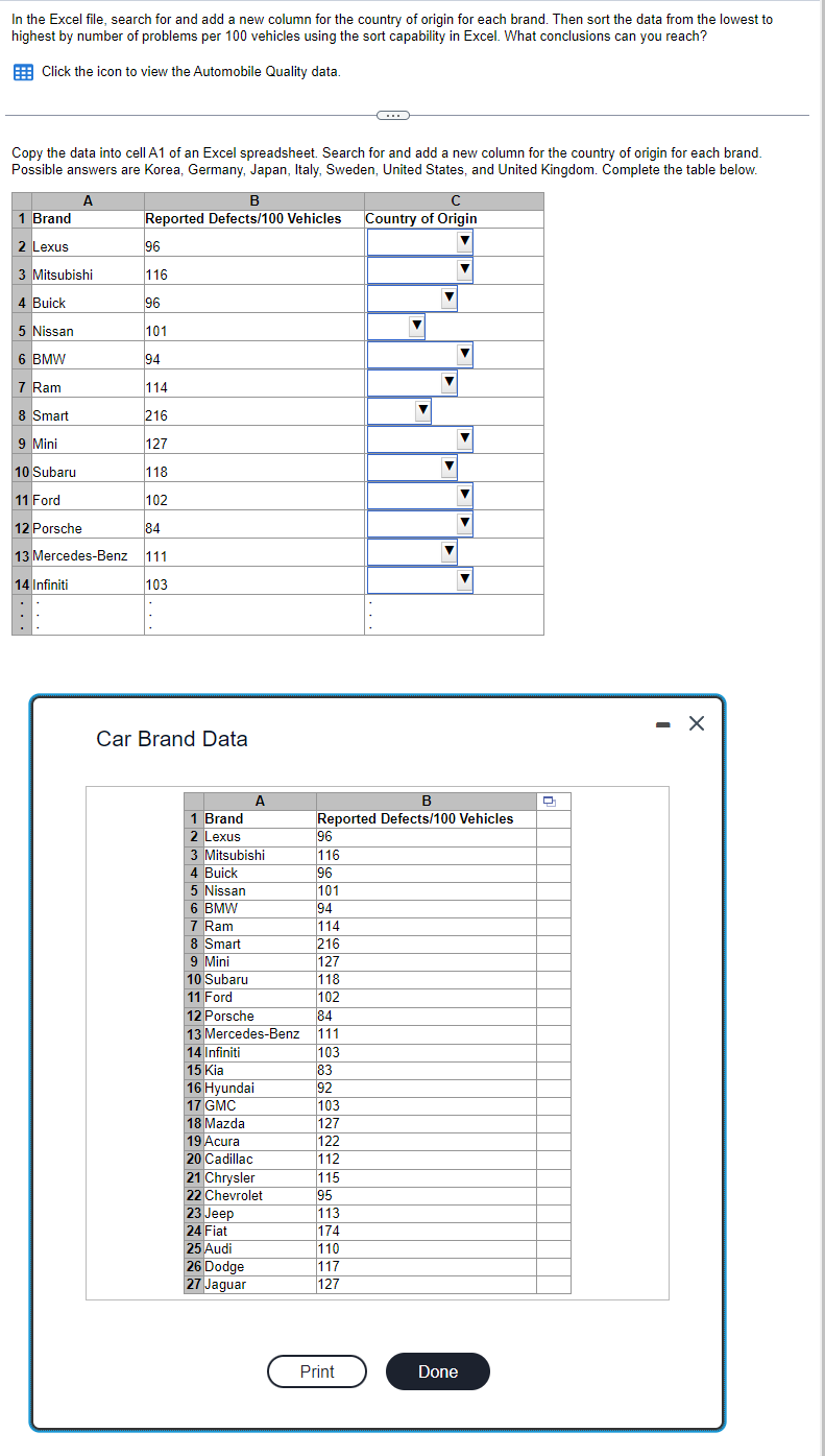 In the Excel file, search for and add a new column | Chegg.com